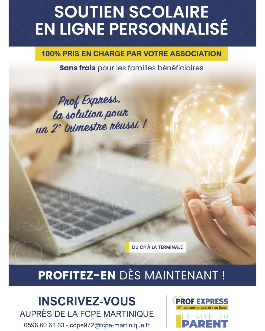 Campagne adhésion FCPE Martinique et Prof Express, soutien scolaire en ...